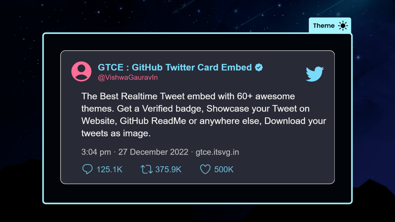 GTCE : GitHub Twitter Card Embed
